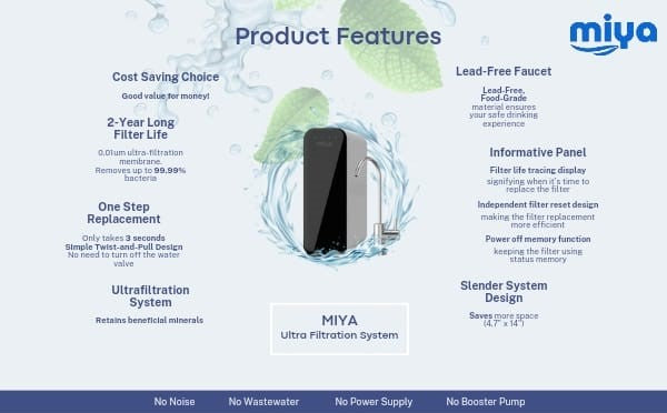 Water Purifier | Ultra Filtration System | MIYA Singapore